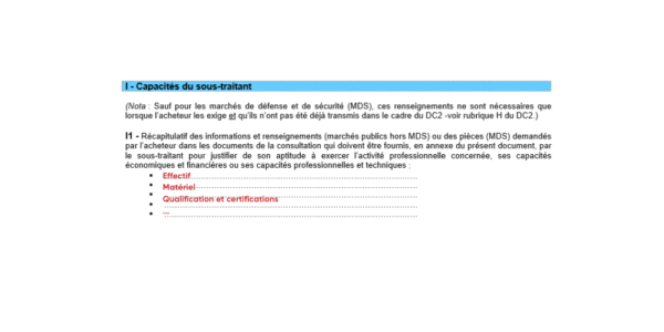 DC4 : Guide pour compléter la déclaration de sous-traitant