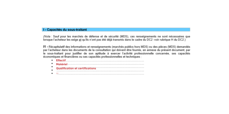 DC4 : Guide pour compléter la déclaration de sous-traitant